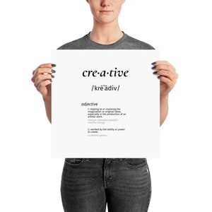 Creative Word Definition Art Print - Etsy