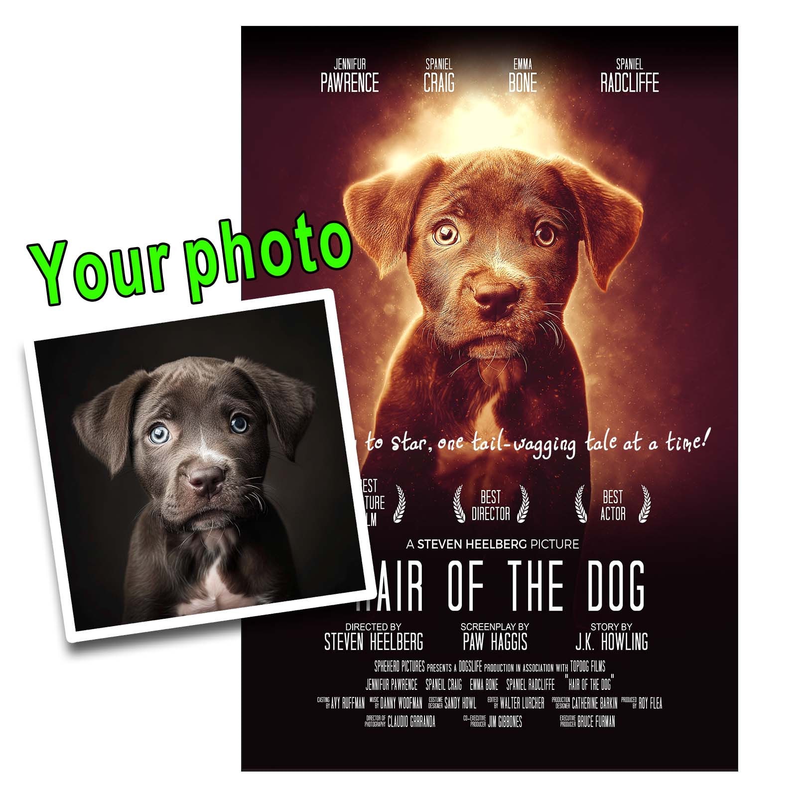 CUSTOM Movie Poster Print | Your Dog or Pet as a Movie Hero | 24x36 or ...