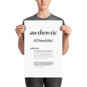 Authentic Word Definition Art Poster - Etsy
