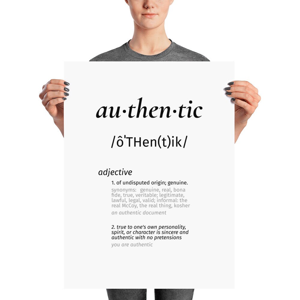 Authentic Word Definition Art Poster - Etsy
