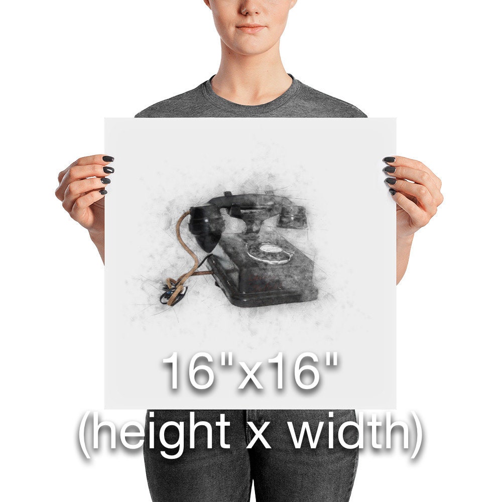 Retro Telephone Drawing Print | Vintage Antique Chicago Rotary Dial ...