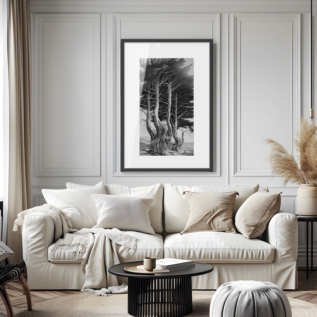 Black and White Tree Art | Nature Print | Digital Download PRINTABLE ...