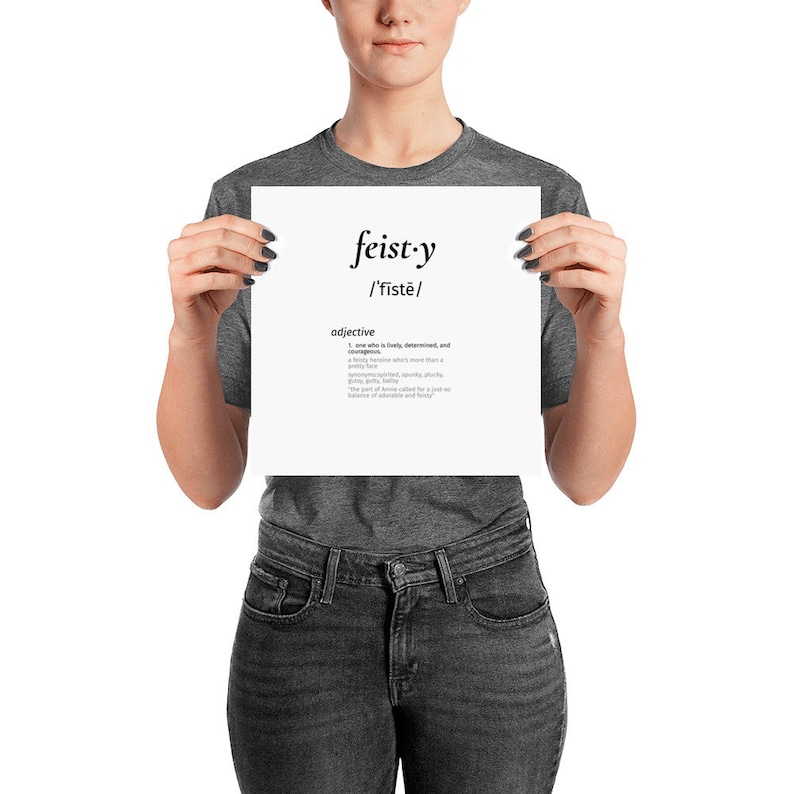 Feisty Word Definition Art Poster - Etsy