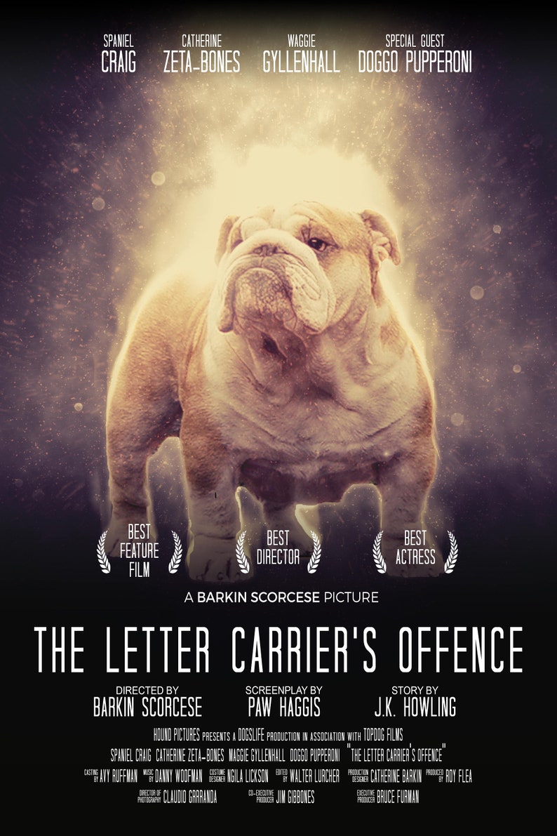 Personalized Dog Movie Poster Printable, Customized Pet Gift, Pet ...