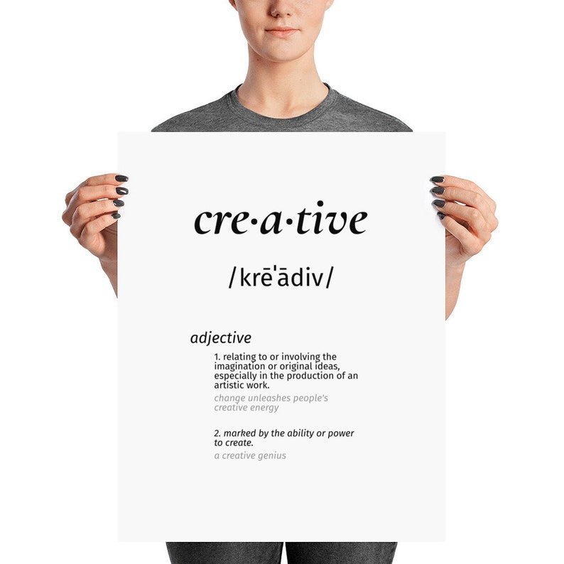 Creative Word Definition Art Print - Etsy