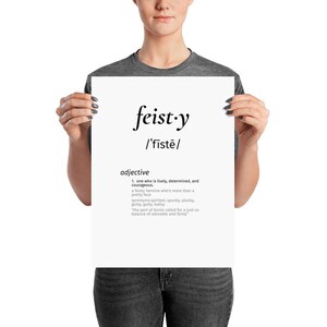 Feisty Word Definition Art Poster - Etsy