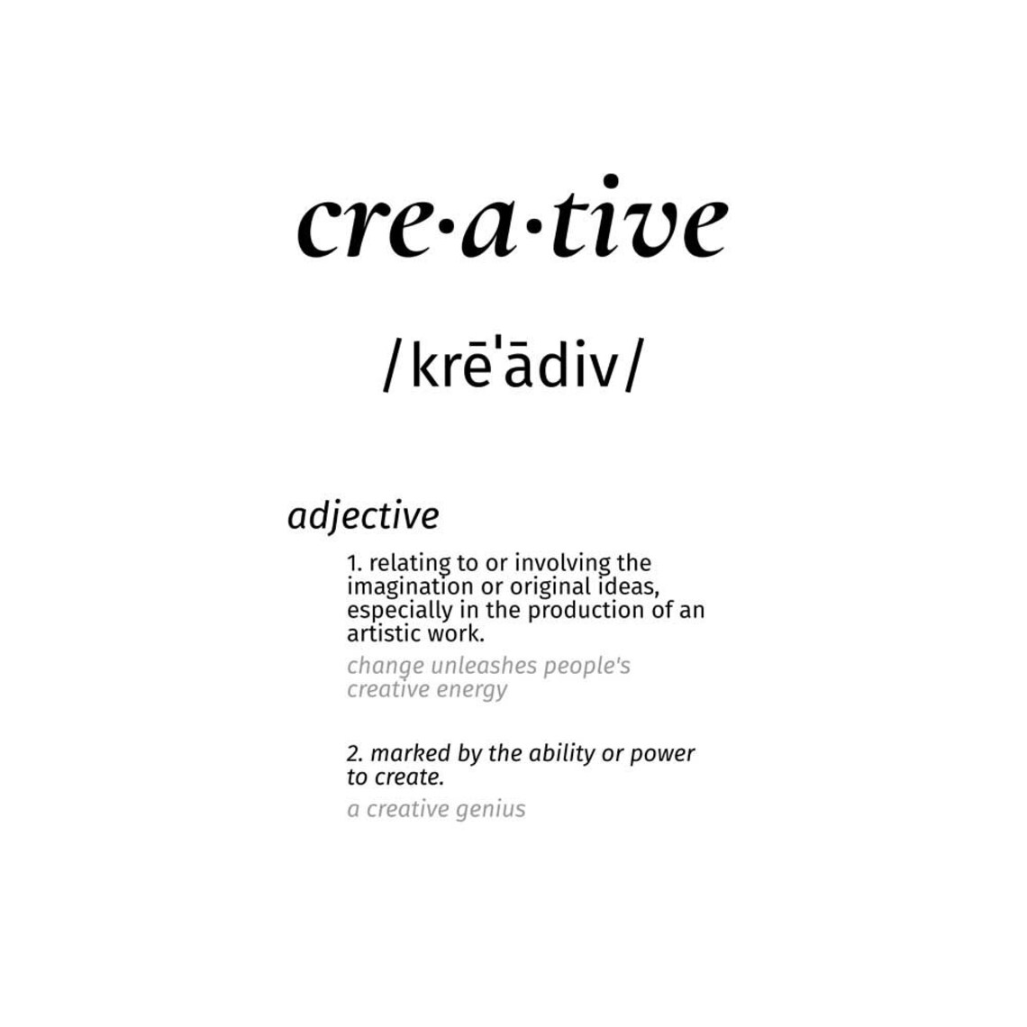 Creative Word Definition Art Print - Etsy