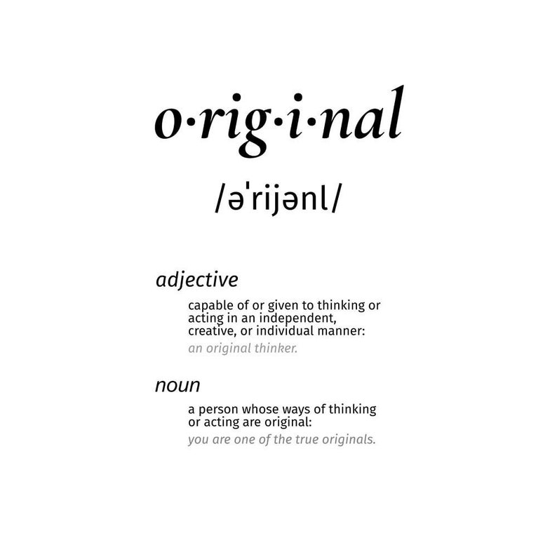 Original Word Definition Art Poster - Etsy