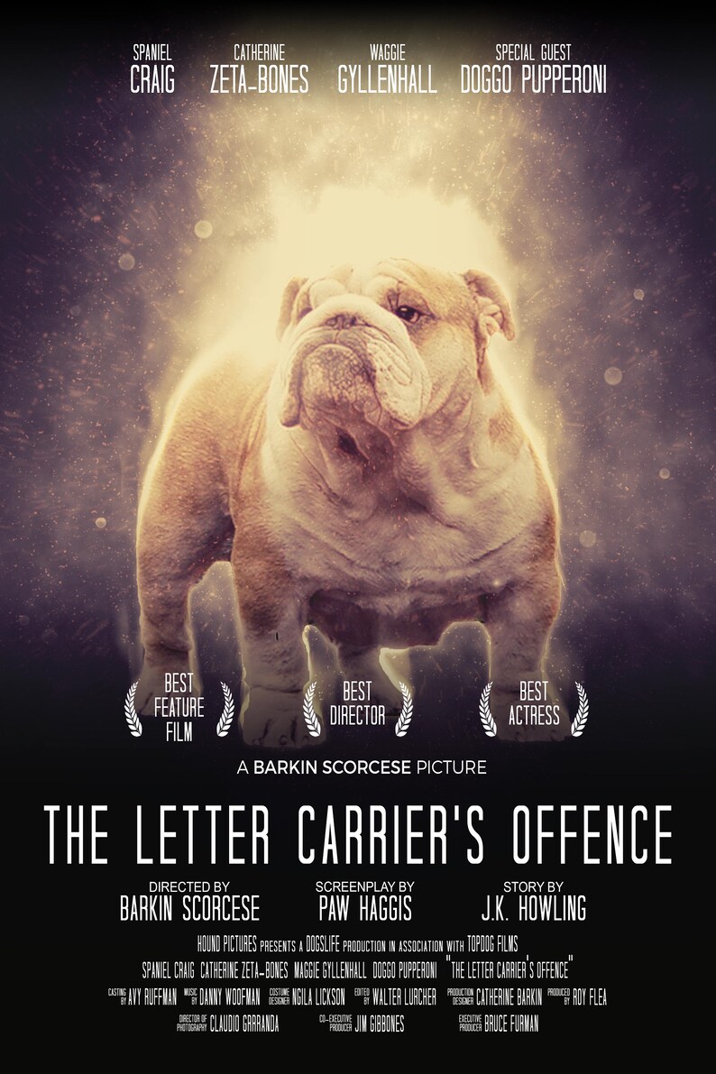 CUSTOM Movie Poster Print | Your Dog or Pet as a Movie Hero | 24x36 or ...