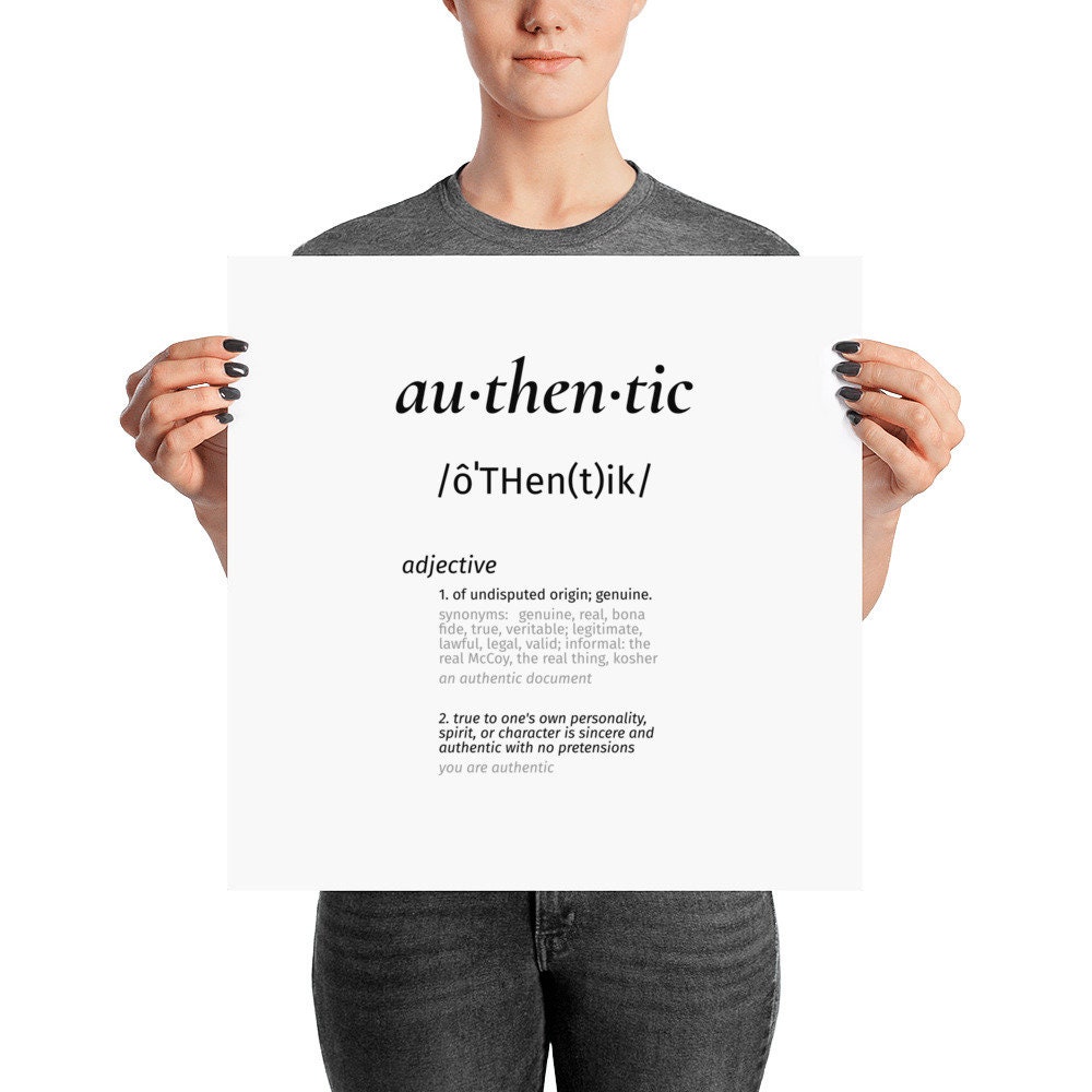 Authentic Word Definition Art Poster - Etsy