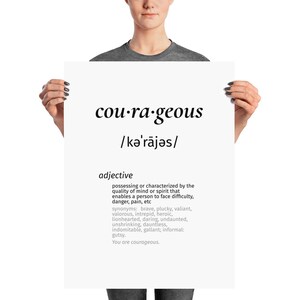 Courageous Word Definition Art Poster - Etsy