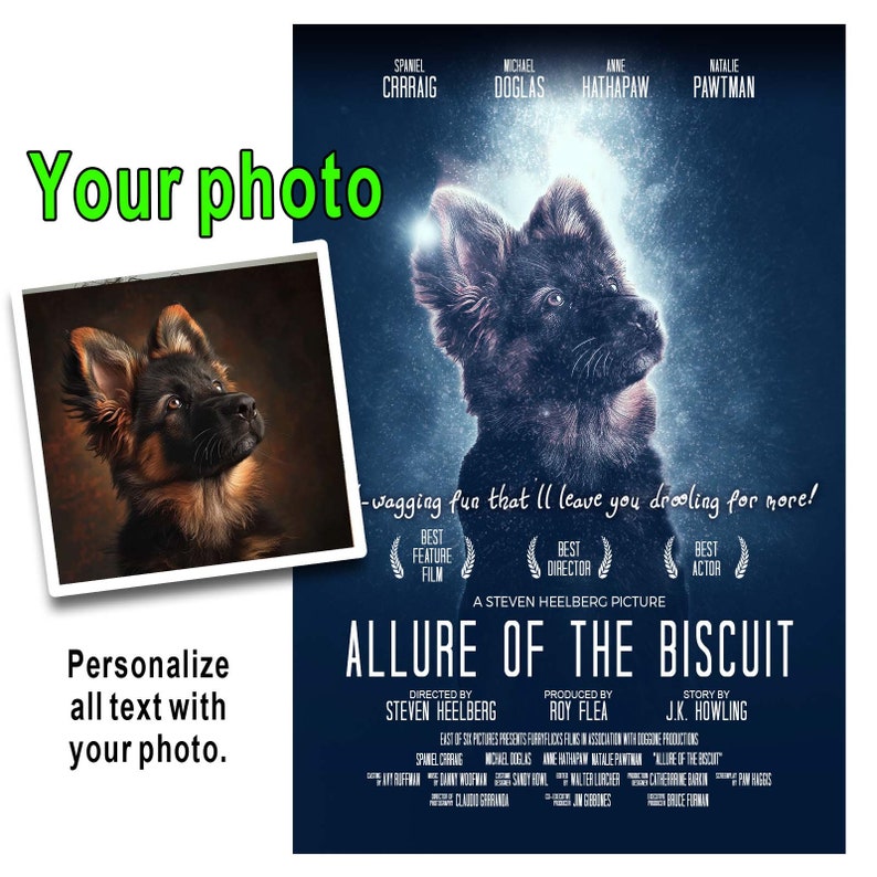 PERSONALIZED Dog Movie Poster Gift | German Shepherd, GSD or Your Dog ...