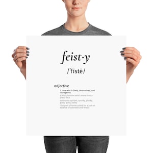 Feisty Word Definition Art Poster - Etsy