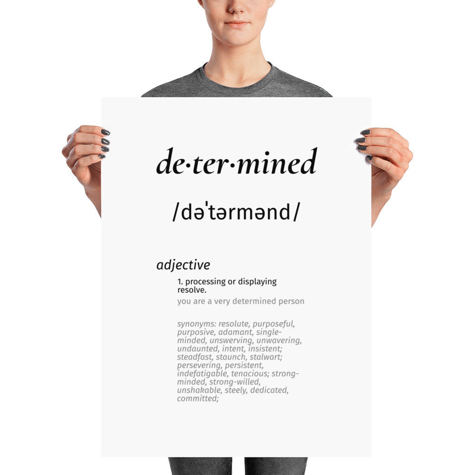 Determined Word Definition Art Print - Etsy