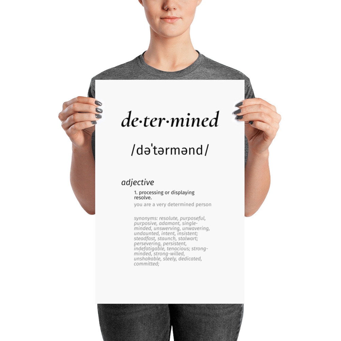 Determined Word Definition Art Print - Etsy