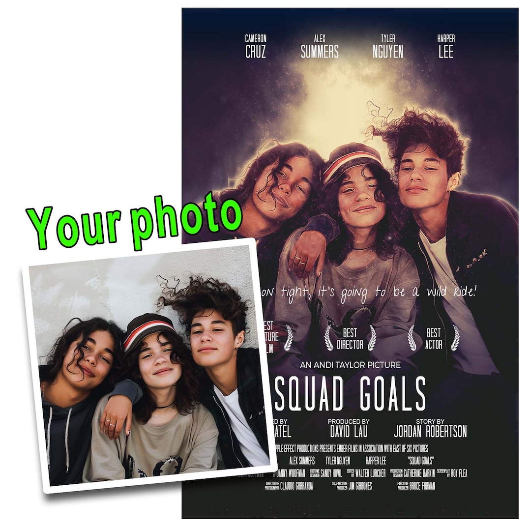 Custom Movie Poster | Printable Download, Personalized Photo Gift ...