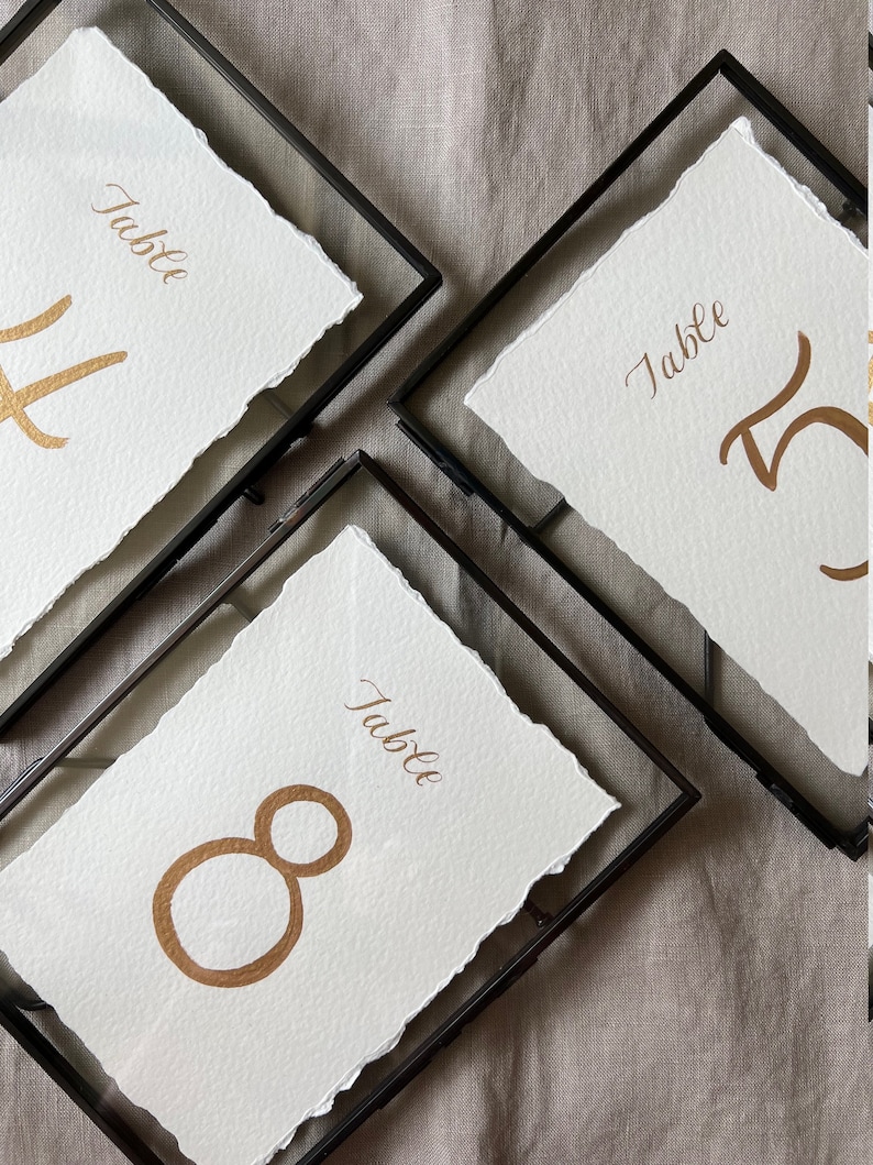 Black Frame Table Numbers: Hand Lettered Wedding Signs - Etsy
