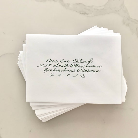 Envelope Addressing in Hand Calligraphy Service Handmade - Etsy