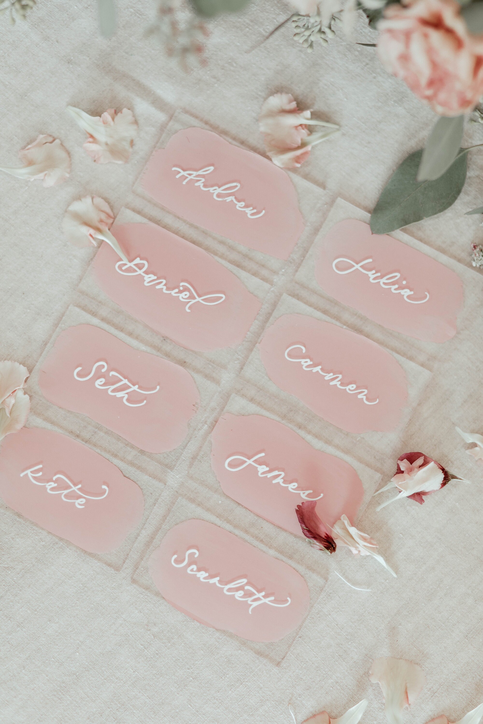 Acrylic Place Cards With Colored Background set of 12 - Etsy