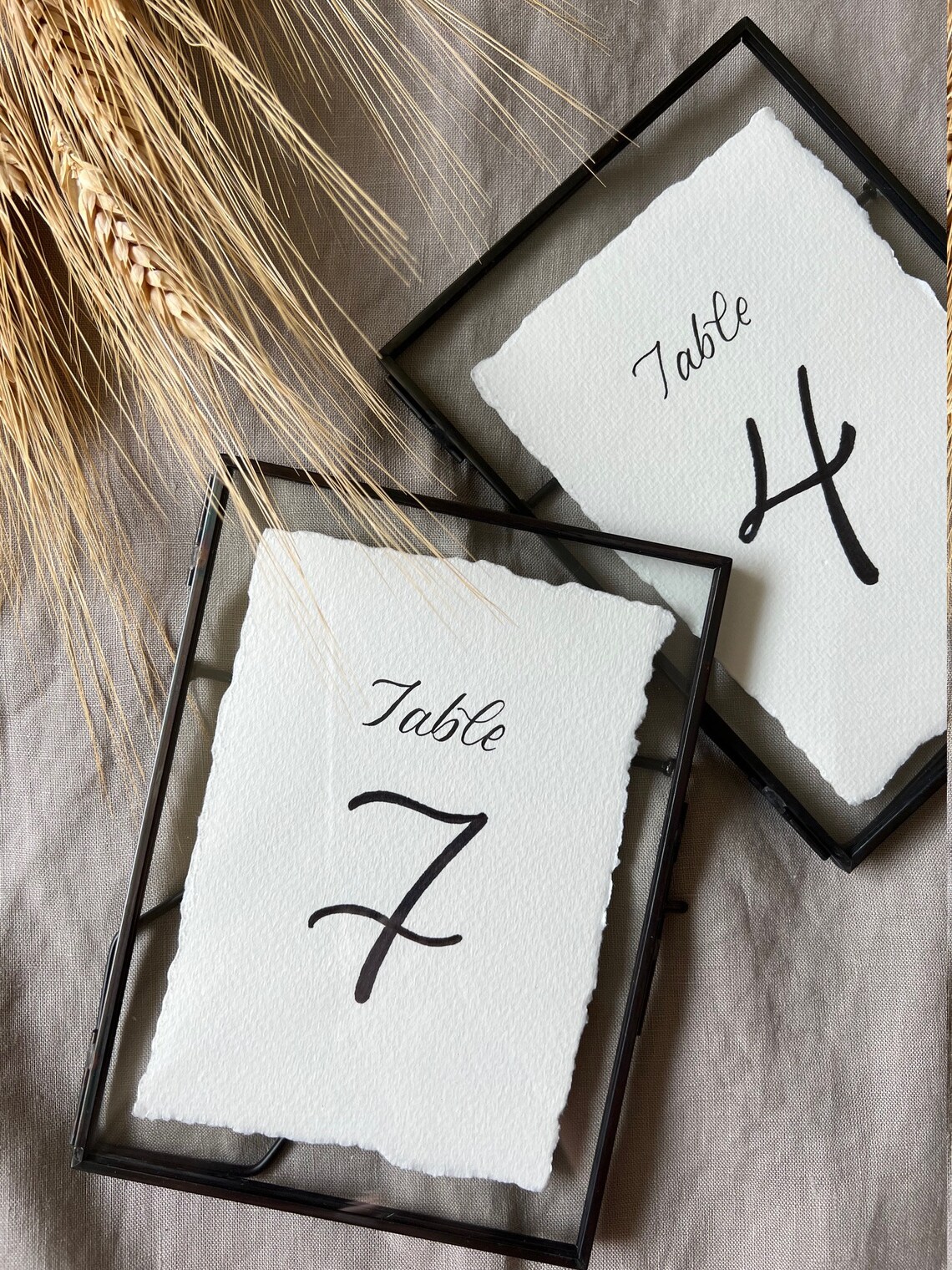 Black Frame Table Numbers: Hand Lettered Wedding Signs - Etsy