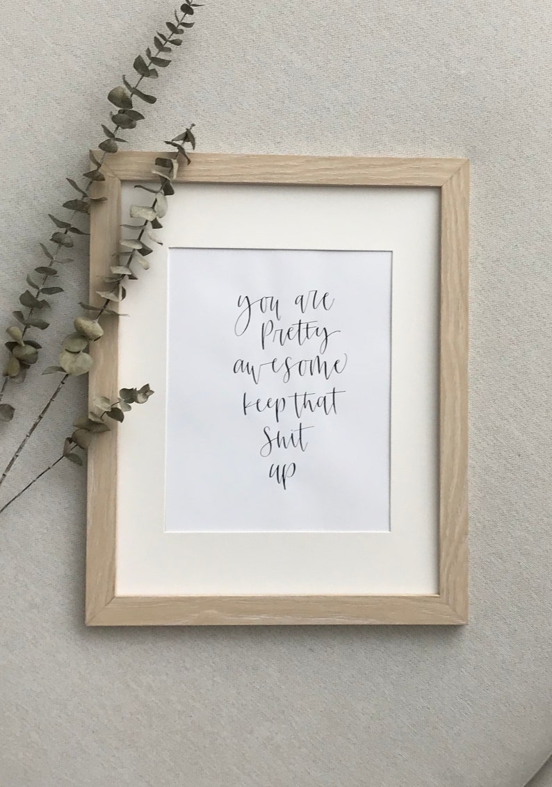 Calligraphy Wall Art [frame Included] - Etsy