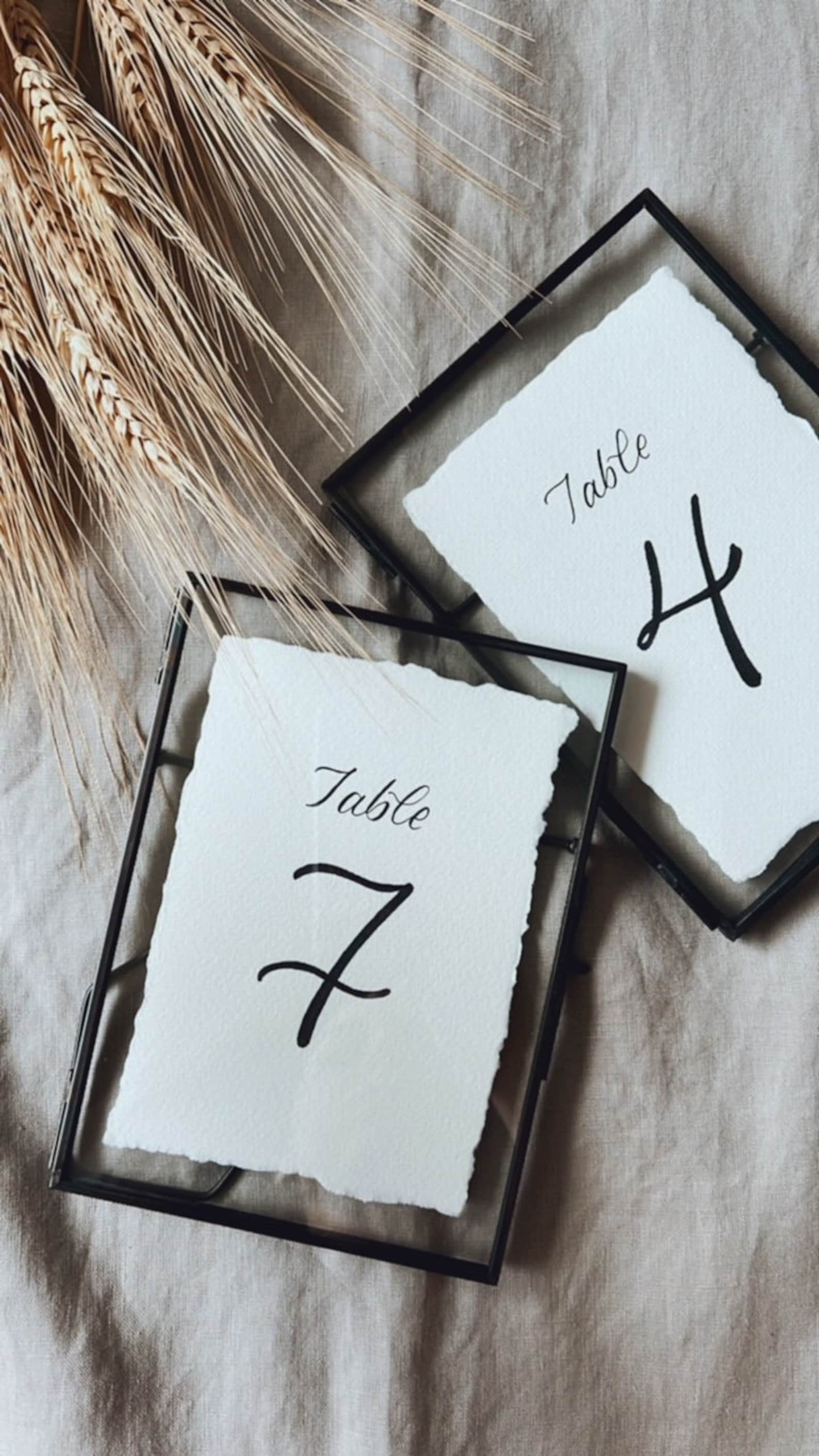 Black Frame Table Numbers: Hand Lettered Wedding Signs - Etsy