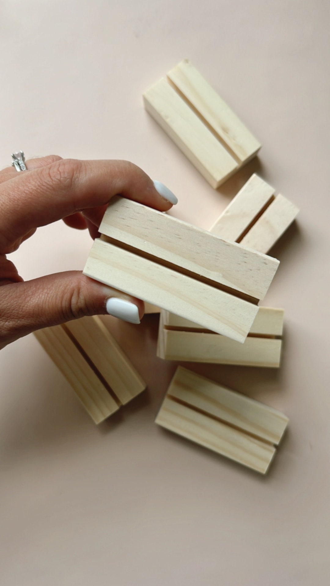 Raw Wood Place Card Stand: Natural Wooden Paper Holder - Etsy