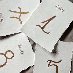 Hand Torn Table Numbers, Personalized Table Numbers, Hand Deckled Table ...