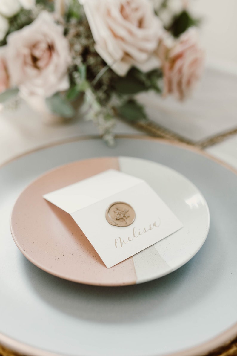 Folded Place Cards With Wax Seal [set of 12] - Etsy