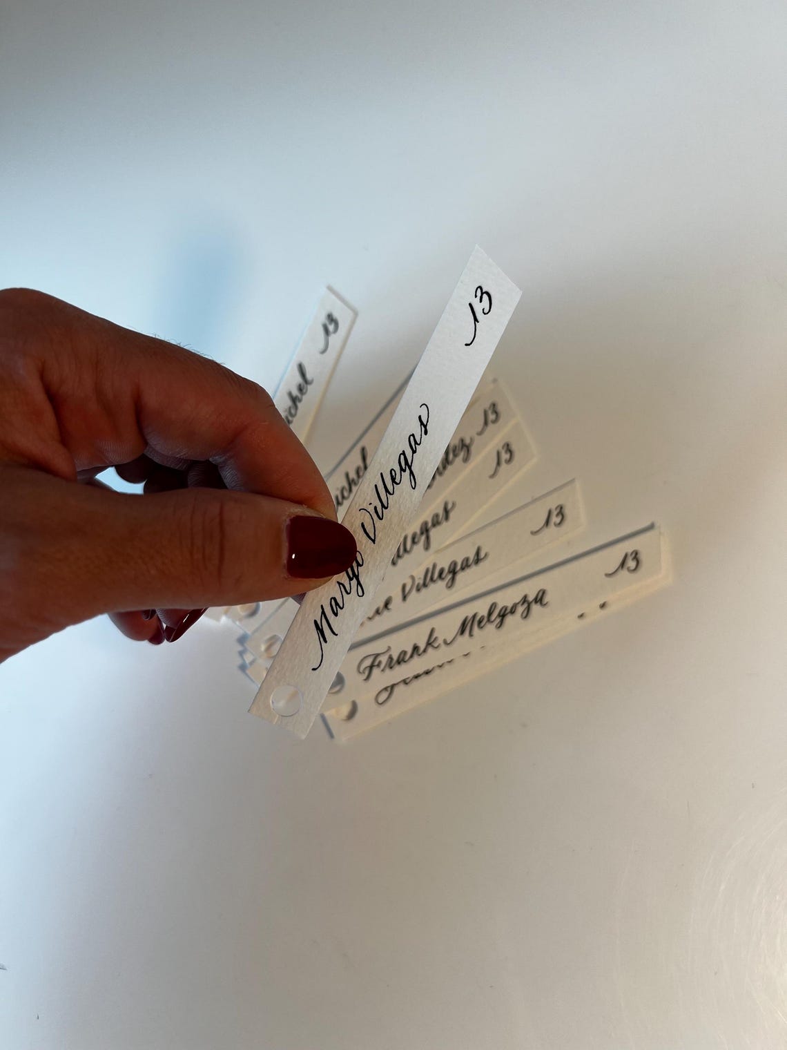 Vintage Bell Table Assignment Tags: Hand-calligraphy, Velvet Ribbon ...