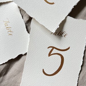 Hand Torn Table Numbers, Personalized Table Numbers, Hand Deckled Table ...