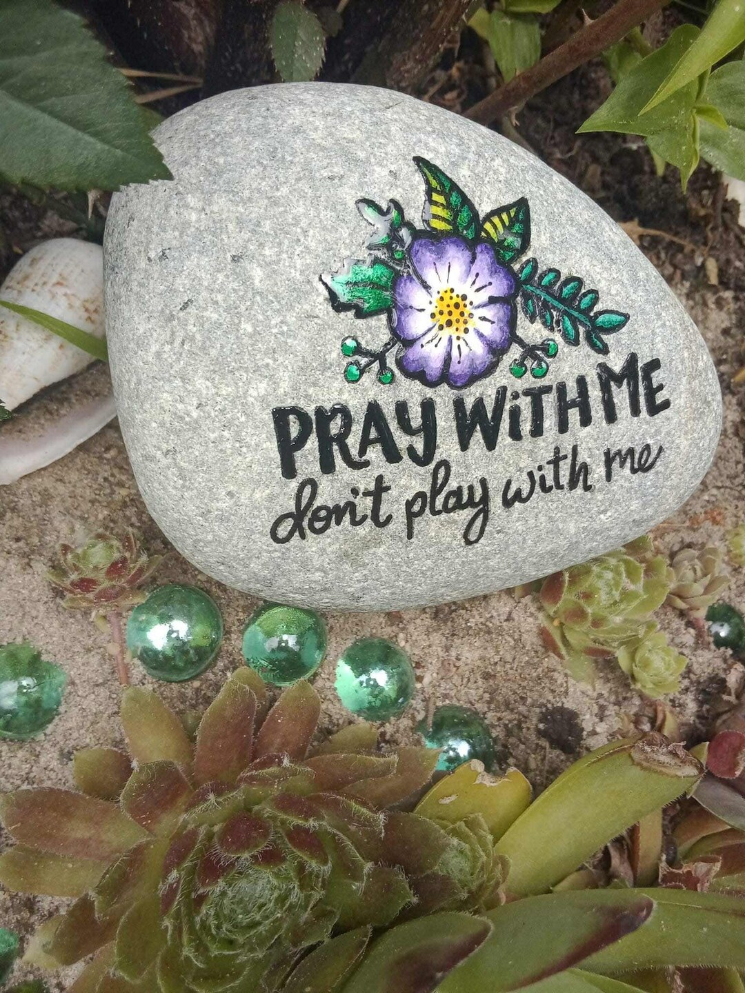 Pray With Me Don't Play With Me Painted Rock - Etsy