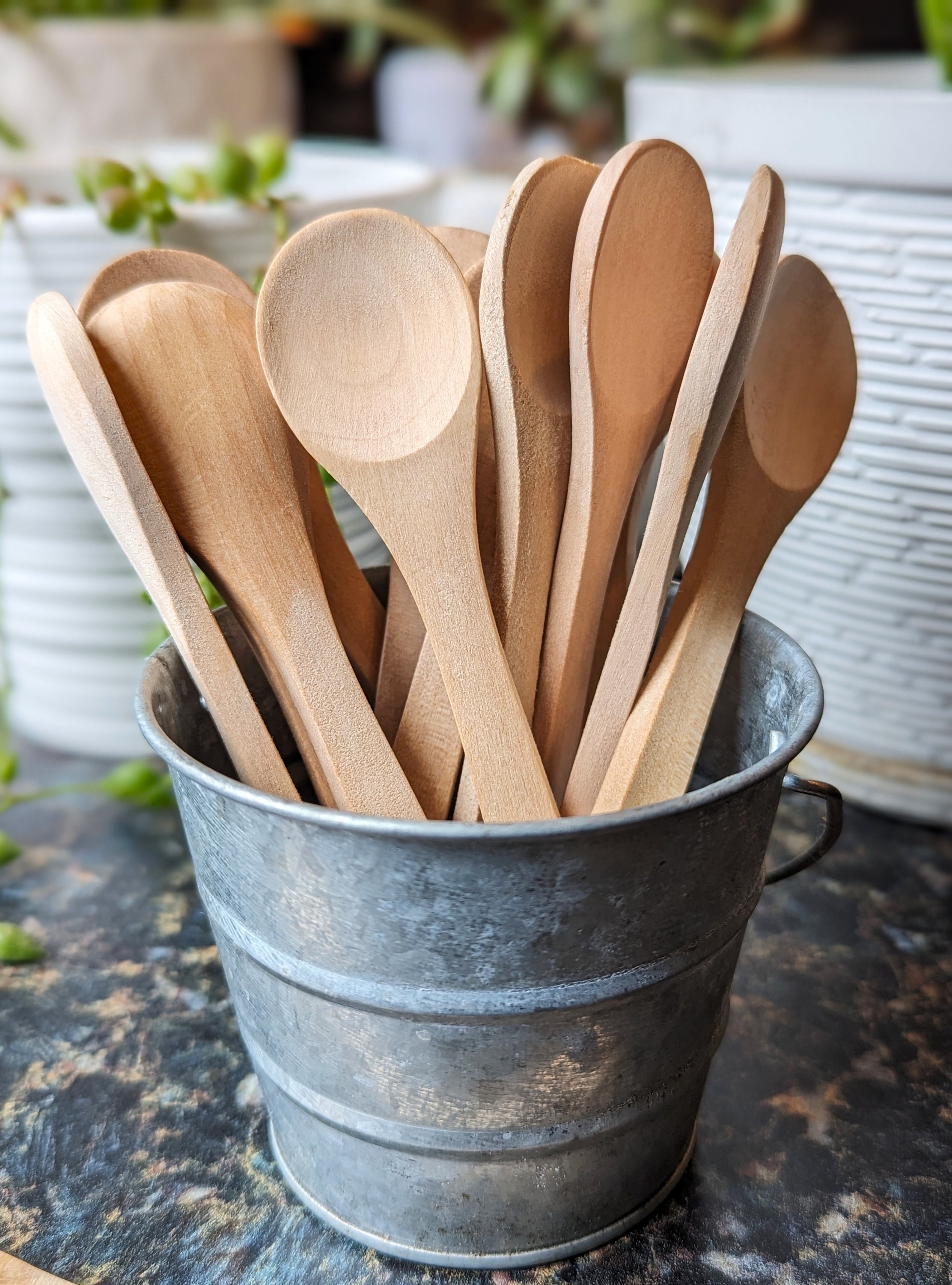 5 Inch Mini Bamboo Spoon, Wooden Spoon, Teas, Espresso, Spices, Scrubs ...