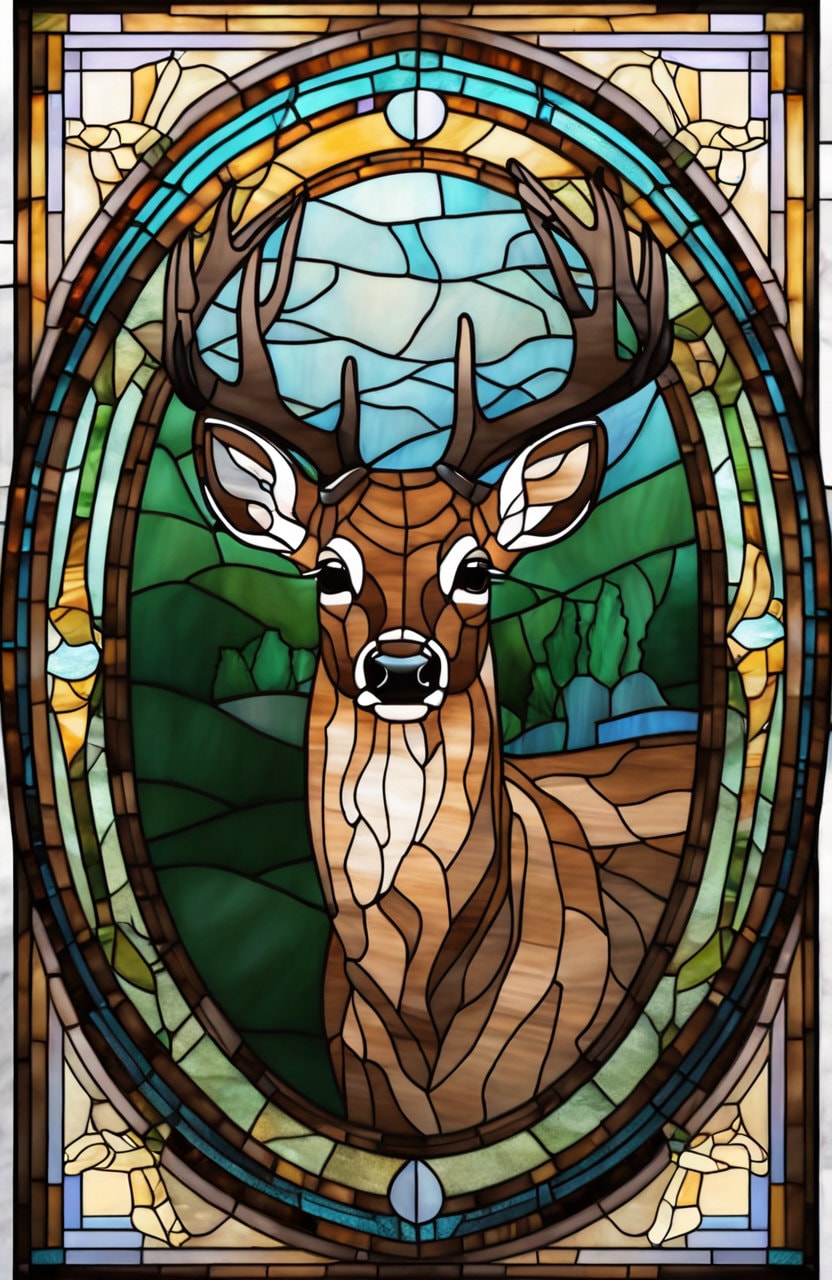 51 Whitetail Deer -stained Glass and Mosaic Style Graphics for Pattern Creation PNG - Etsy