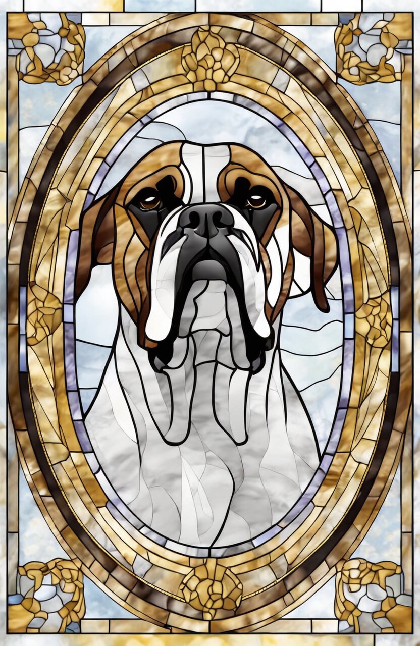 42 Boxer Stained Glass or Mosaic Style Dog Pattern Cartoons Png - Etsy
