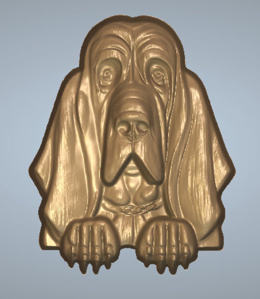 3D CNC STL Model Basset Hound in a Frame and Bas Relief for a Wood ...