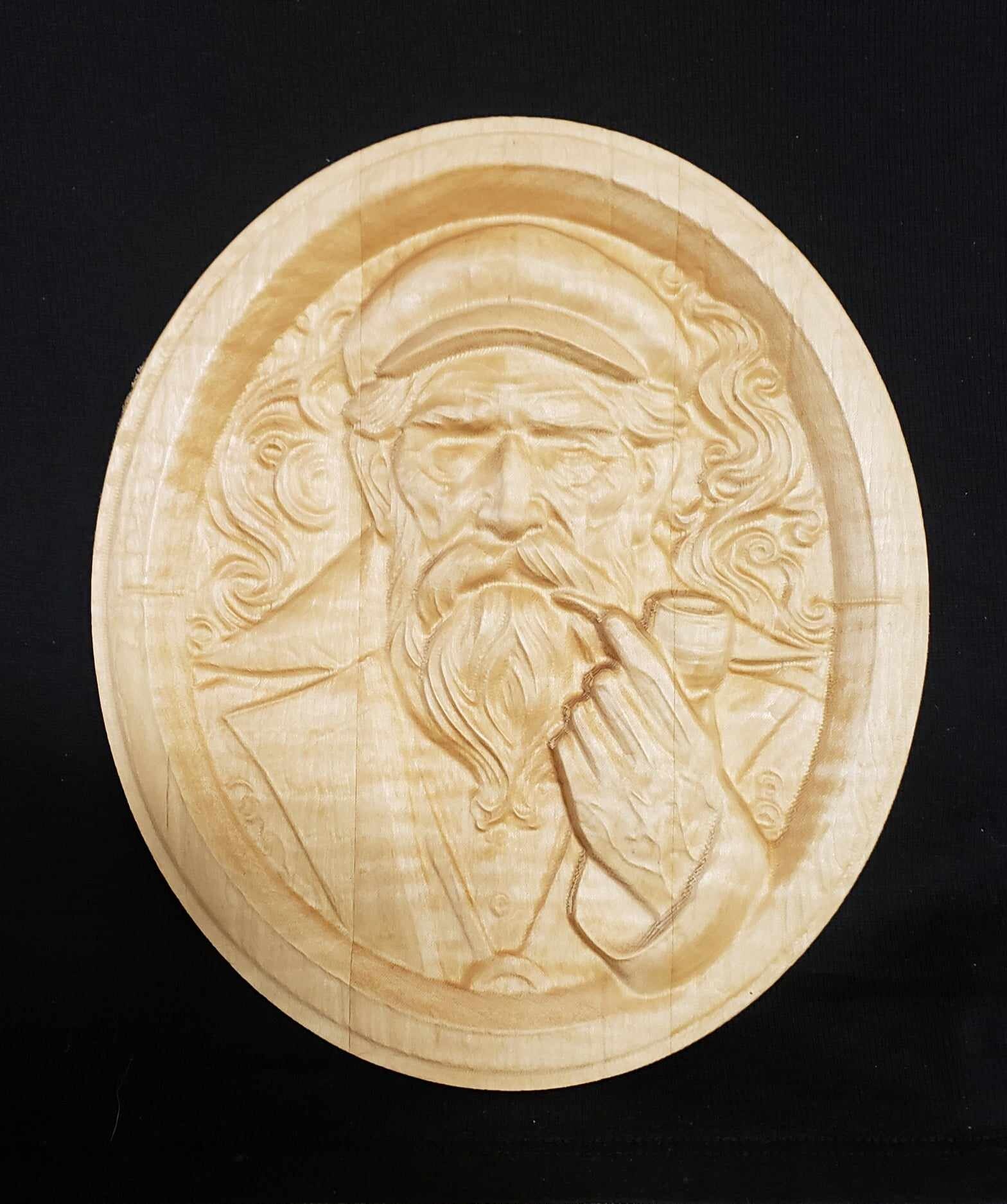 3D CNC STL Model Old Man Smoking a Pipe for a Wood Carving Router - Etsy