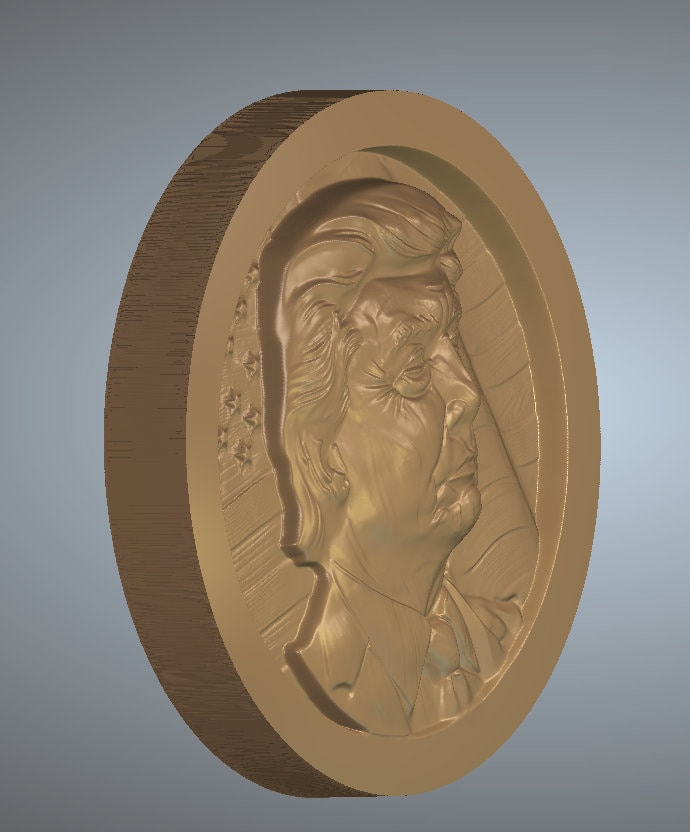 3D CNC STL Model - President Donald Trump Wavy Flag Stars for a Wood ...