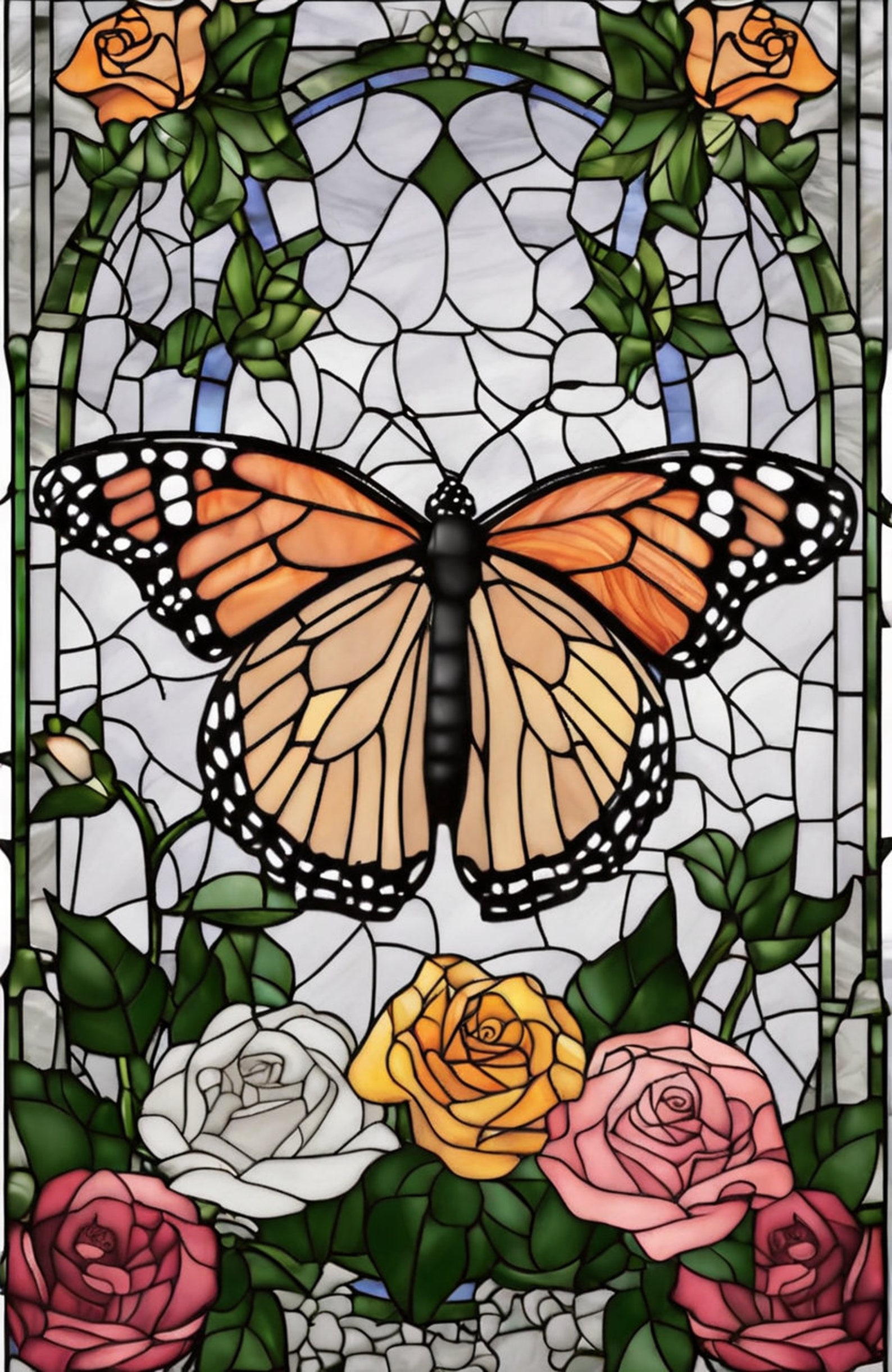 46 Monarch Butterfly - Stained Glass and Mosaic Style Graphics for ...