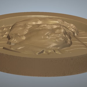 3D CNC STL Model - President Donald Trump Wavy Flag Stars for a Wood ...