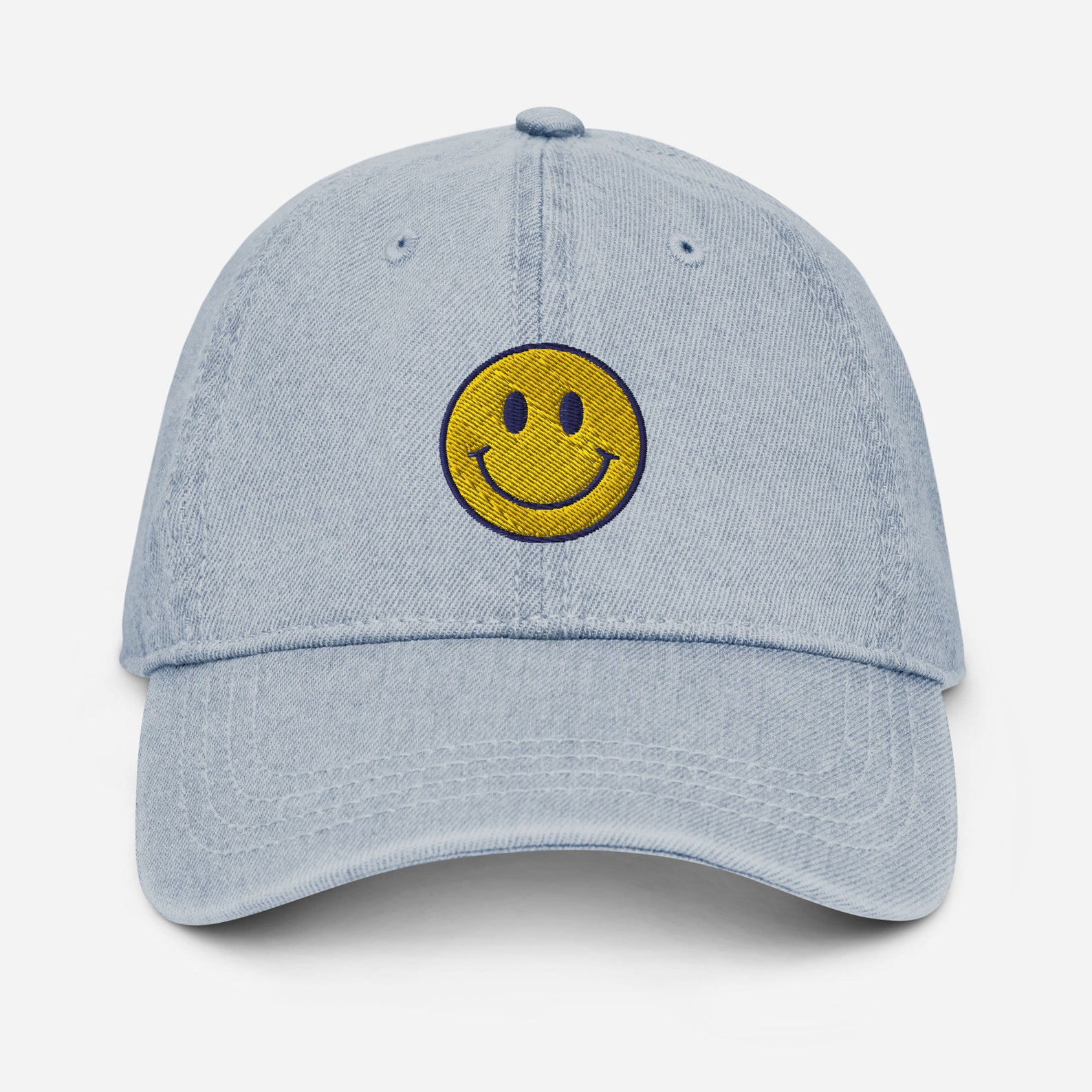 Smiley Face Denim Hat Happy Face Hat Trendy Hat 90's - Etsy