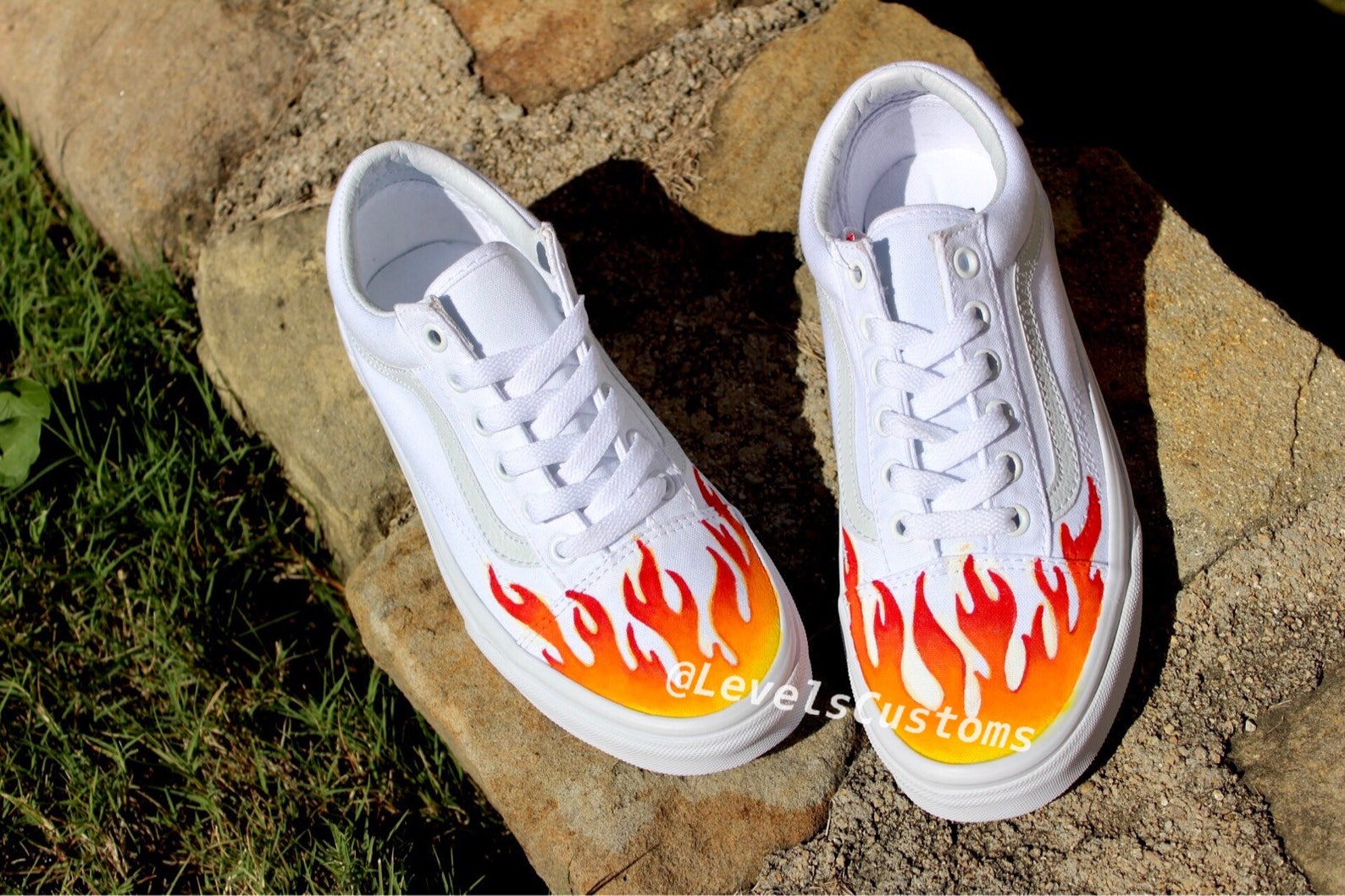 Fire Flame Custom Vans - Etsy