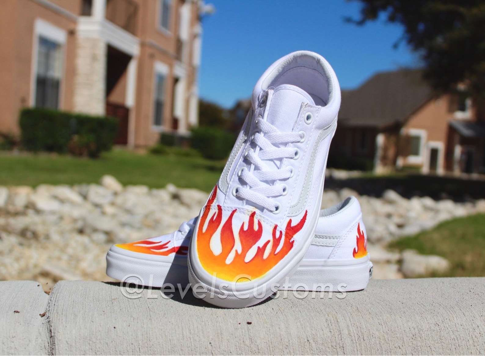 Fire Flame Custom Vans - Etsy