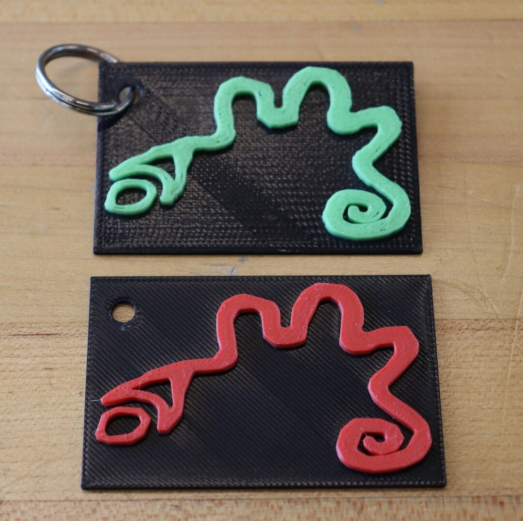 3D Printed Serpent Mound Keychain - Etsy