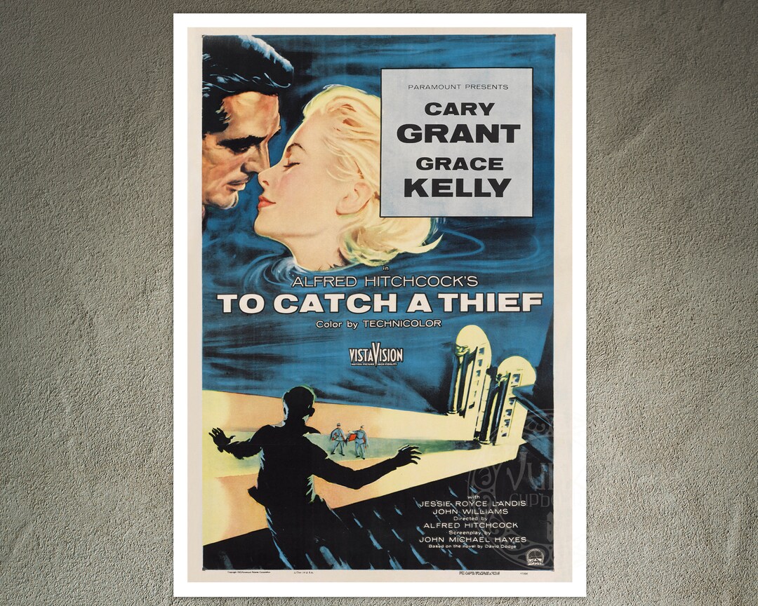 Vintage Movie Poster "to Catch a Thief" (1955) Alfred Hitchcock ...
