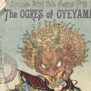 Vintage Book Cover Illustration "the Ogres of Oyeyama" (c.1891 ...