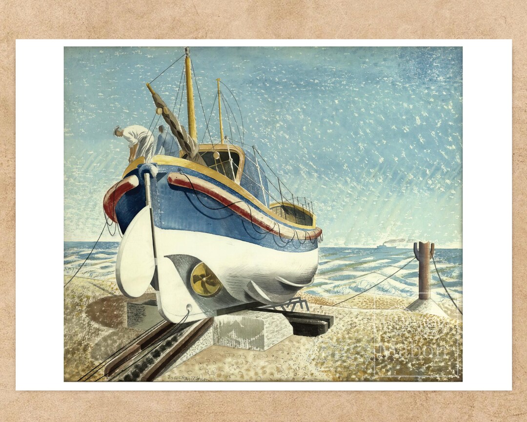 Eric Ravilious "lifeboat at Aldeburgh" (c.1938) - Premium Reproduction ...