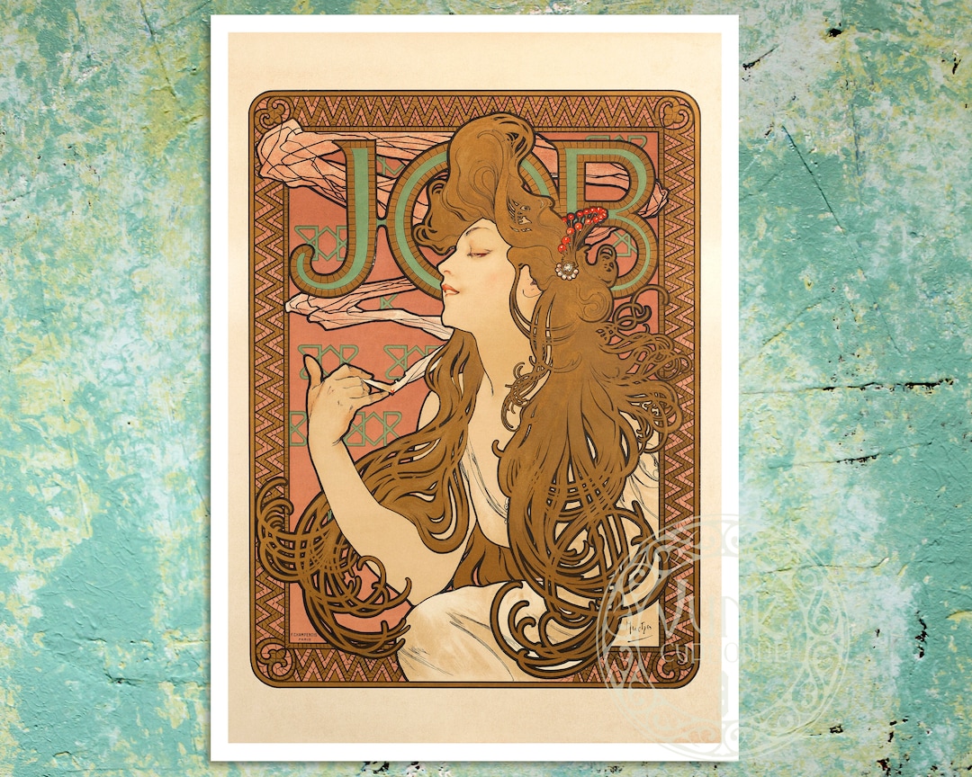 Alphonse Mucha job Cigarettes 1896 Vintage Advertising Poster, Art ...