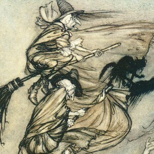Vintage Book Illustration "witches and Cats" Arthur Rackham (c.1907 ...