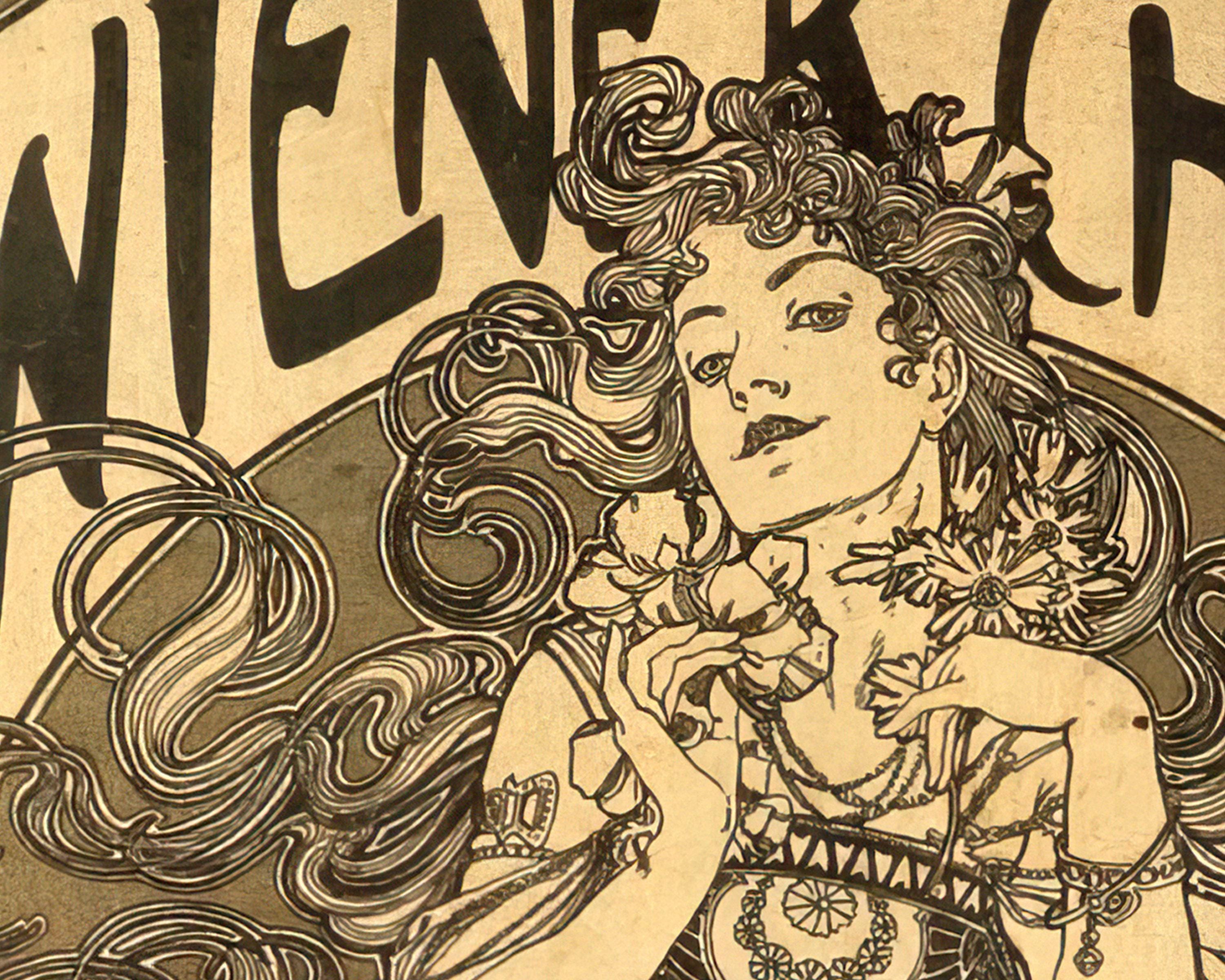 Alphonse Mucha "weiner Chic" (c.1905) Advertising Poster - Art Nouveau ...